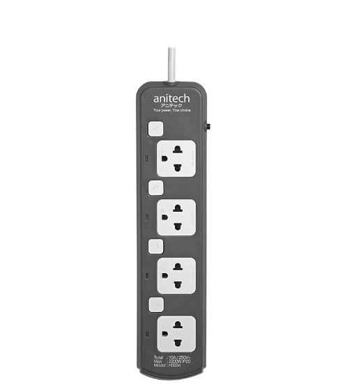 Anitech Plug 4 Way 4 Switch 10A 3 M. H3334